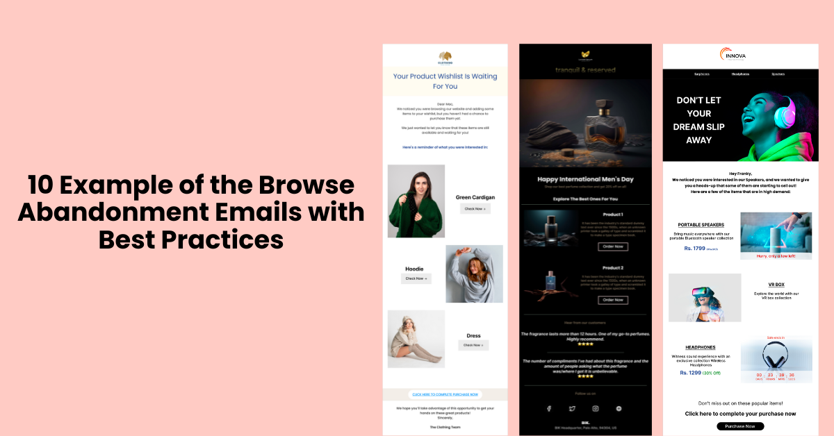 10 Example of the Browse Abandonment Emails with Best Practices